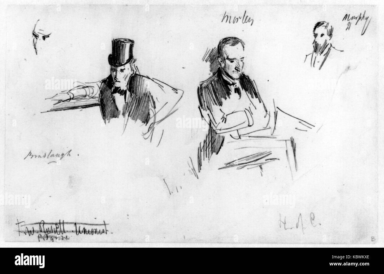 Three sketches by Sydney Prior Hall Stock Photo - Alamy