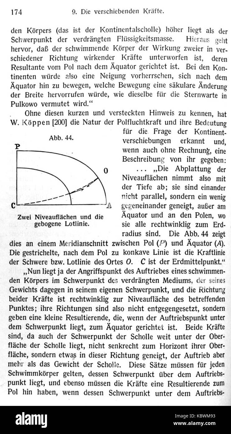 De Wegener's 'Kontinente 174' refers to a historical map or theory from ...