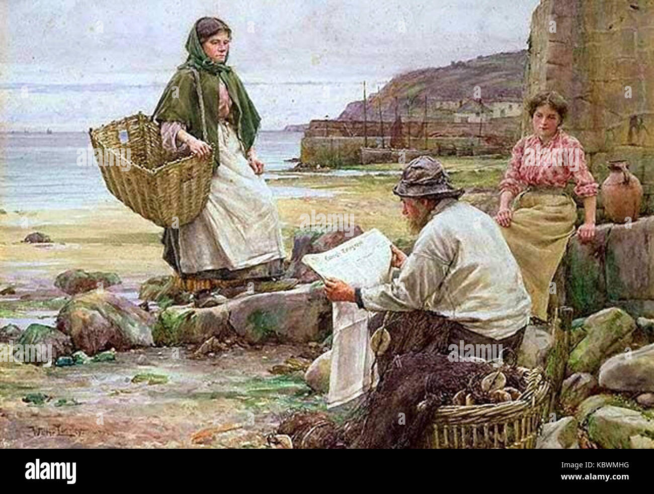 Walter Langley Cornish Telegraph Stock Photo - Alamy