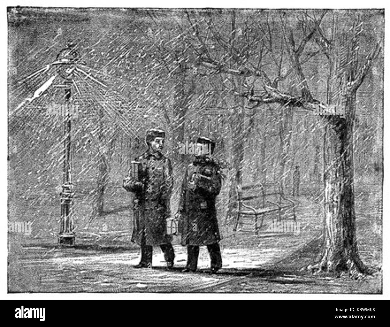 Walking in cold snow Black and White Stock Photos & Images - Alamy