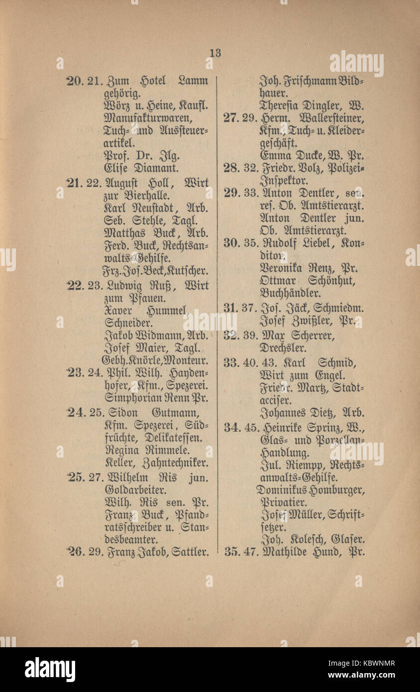 Adressbuch RV 1890 01 is a historical directory listing individuals and ...