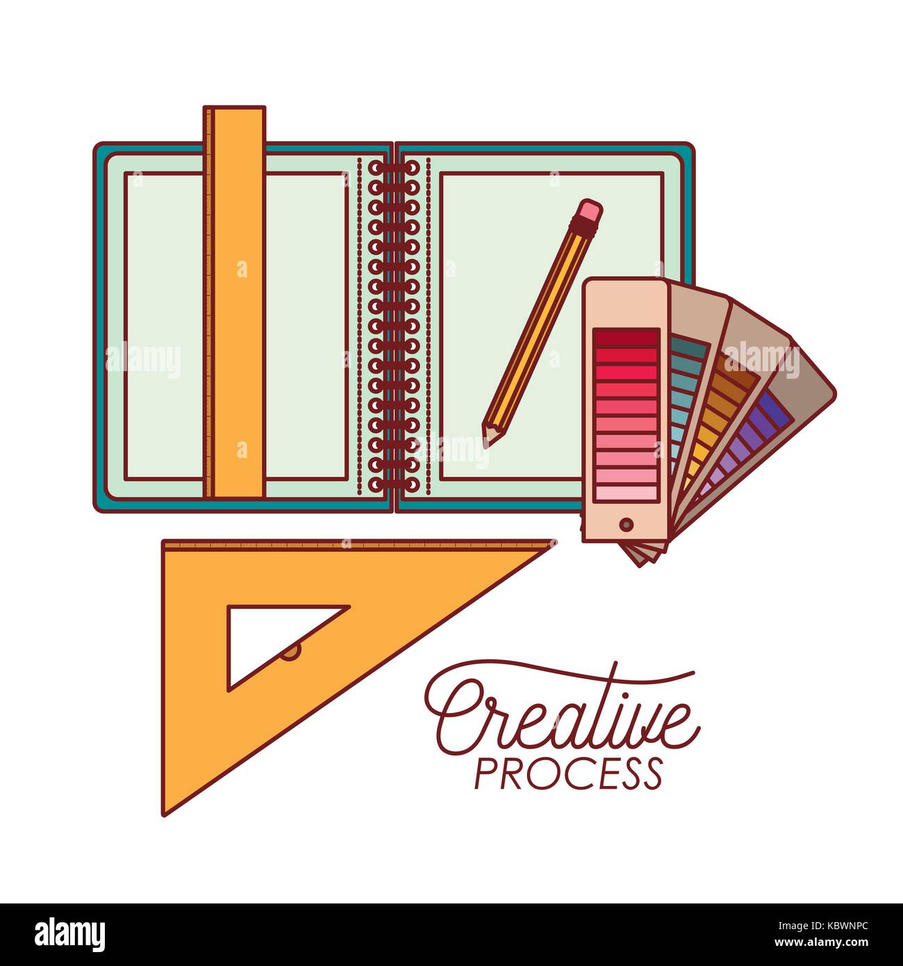 work elements graphic design creative process on white background Stock ...