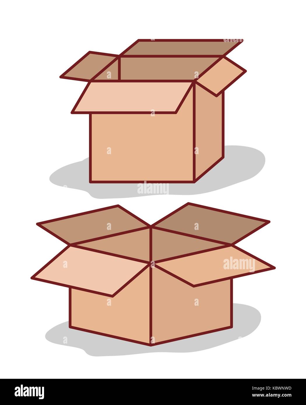 set carton box opened on white background Stock Vector Image & Art - Alamy