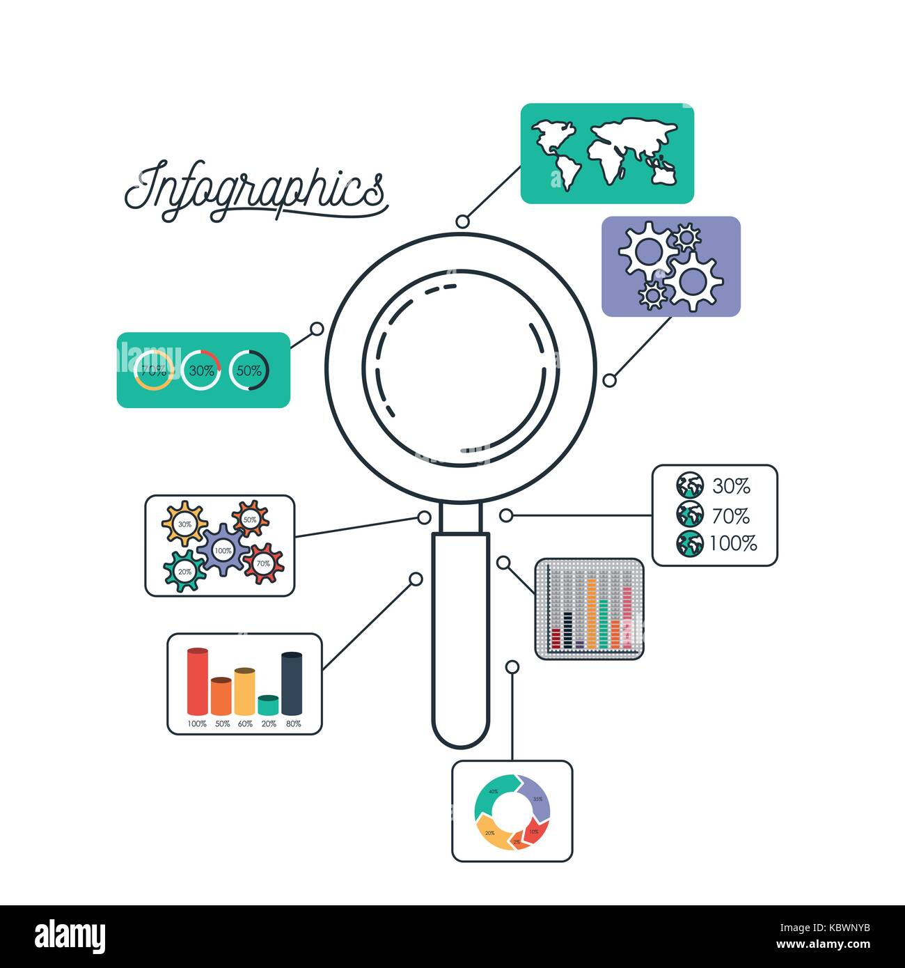 infographics and statistics about of researching Stock Vector Image ...