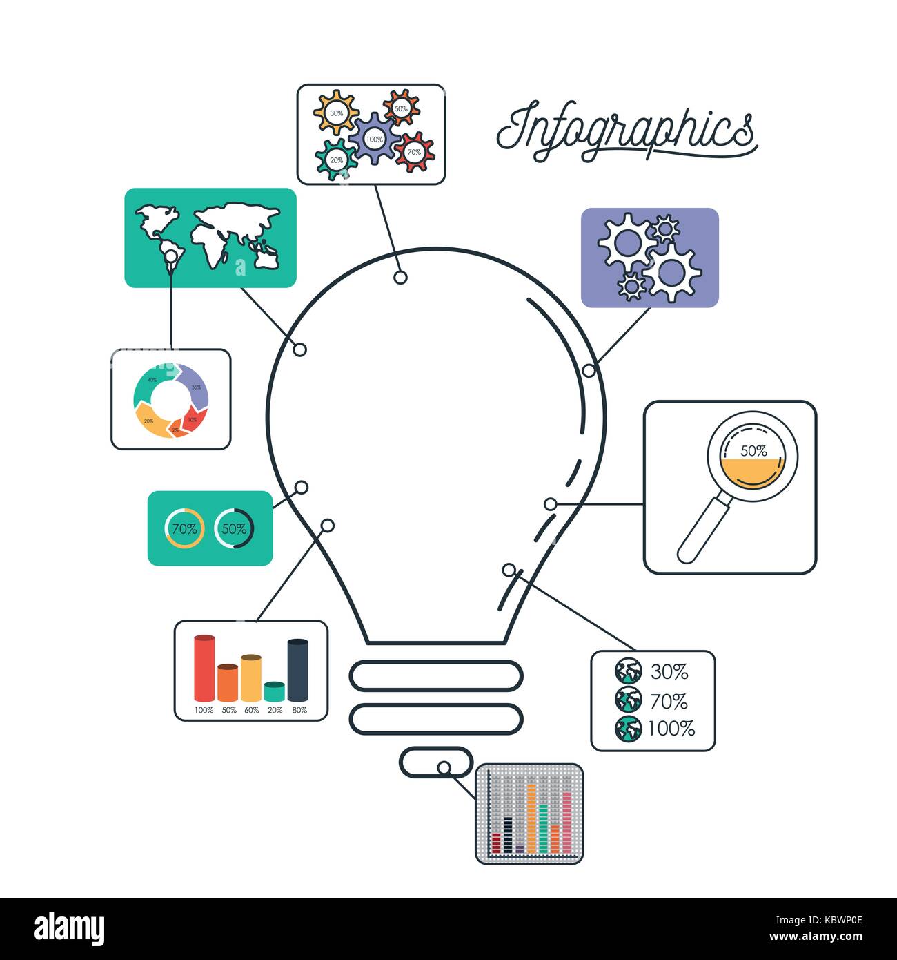 infographics and statistics with light bulb Stock Vector Image & Art ...