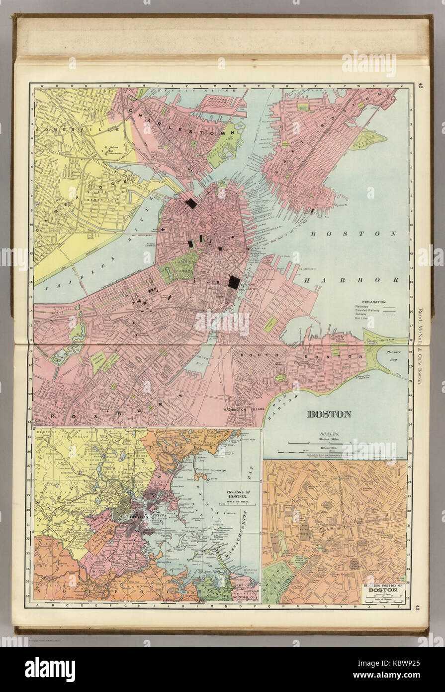 1903 Boston map Stock Photo - Alamy
