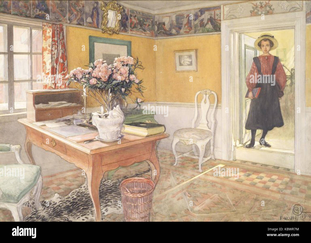 Brooklyn Museum School Girl in an Interior Carl Olof Larsson Stock ...