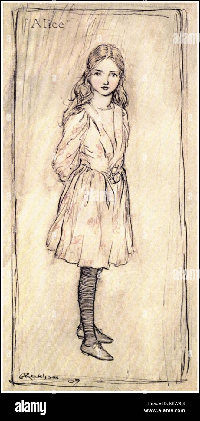 Alice in Wonderland by Arthur Rackham 01 Alice (frontispiece Stock ...