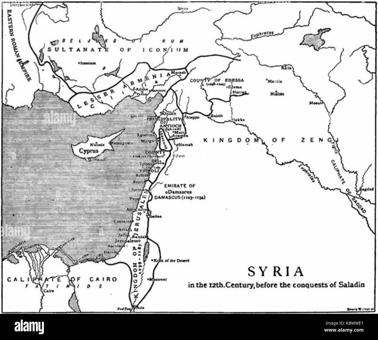 Black And White Middle East Map