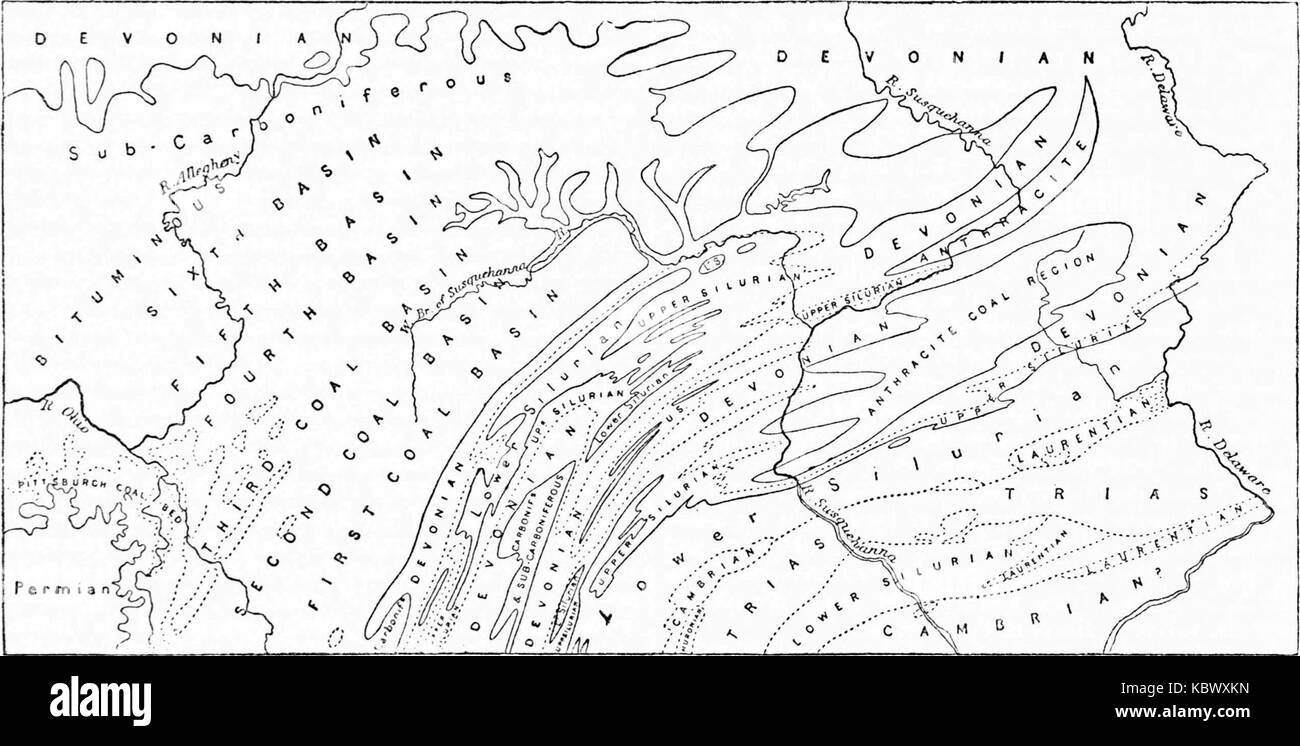 EB9 Pennsylvania geological map Stock Photo - Alamy