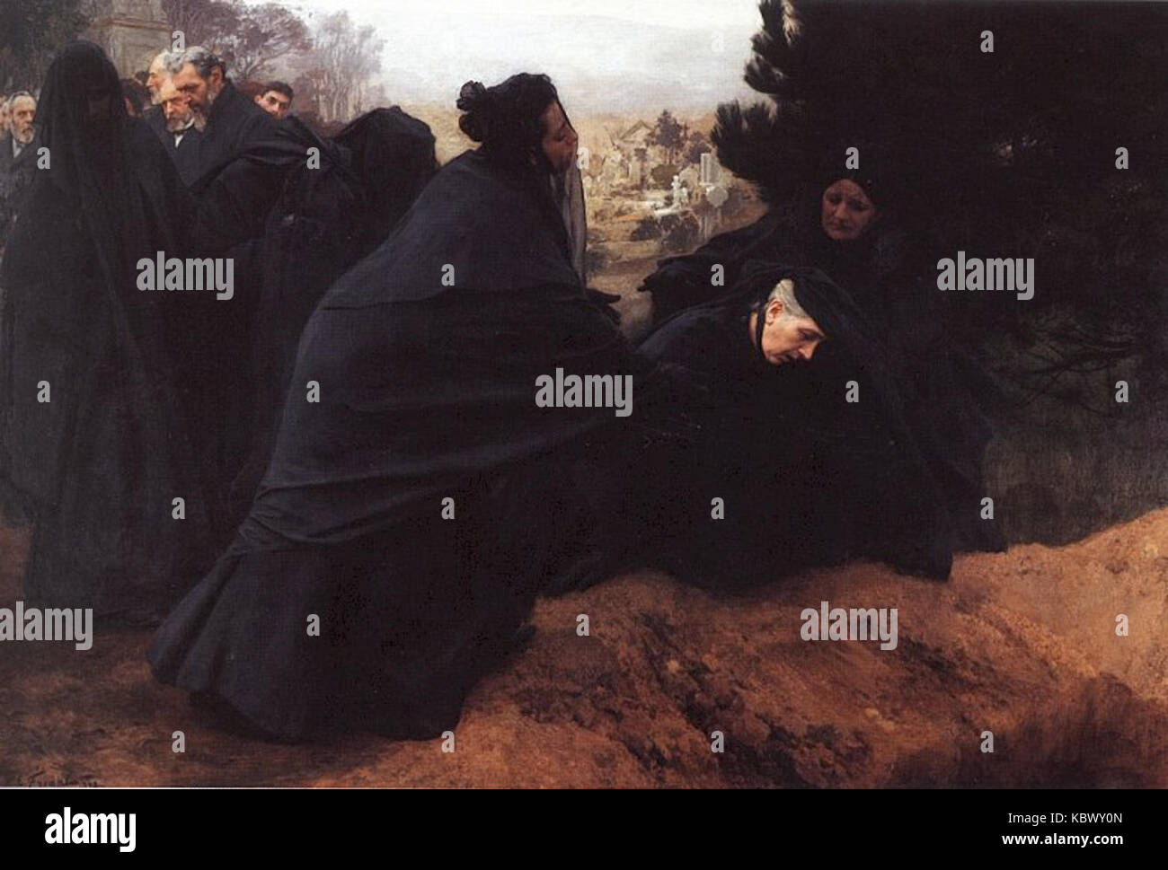 'La Douleur' (1898) by Émile Friant is a realist painting depicting a ...