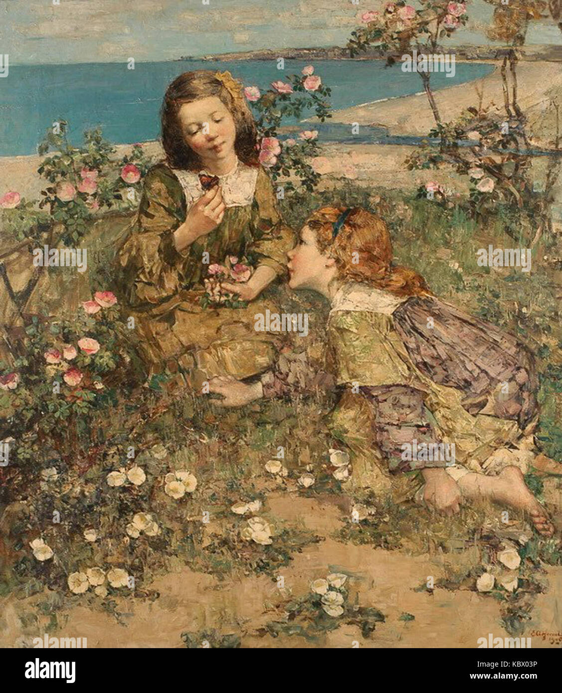 Edward Atkinson Hornel Wonderment Stock Photo - Alamy