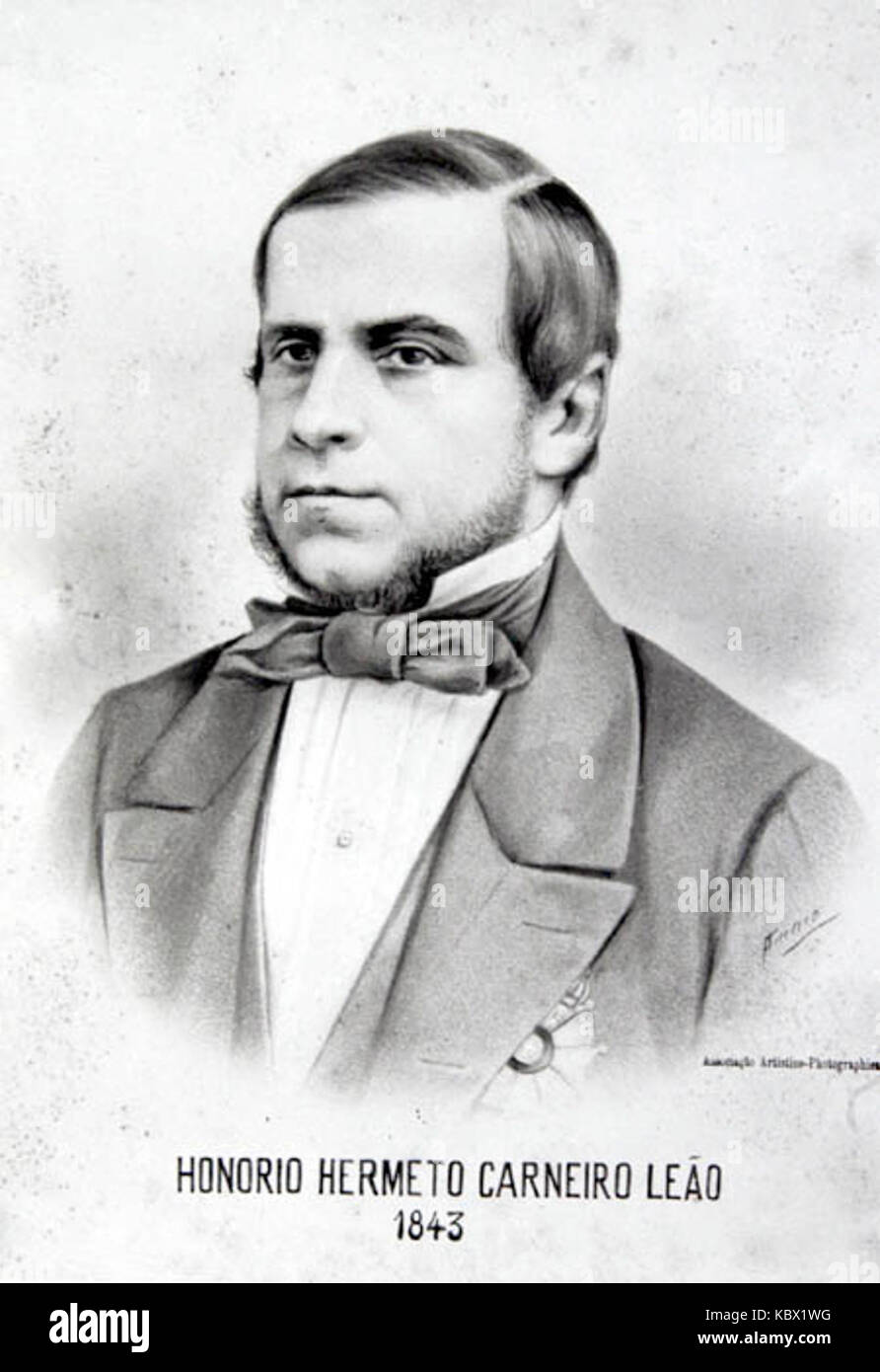A portrait of Honorio Hermeto Carneiro Leao, commemorating his legacy ...