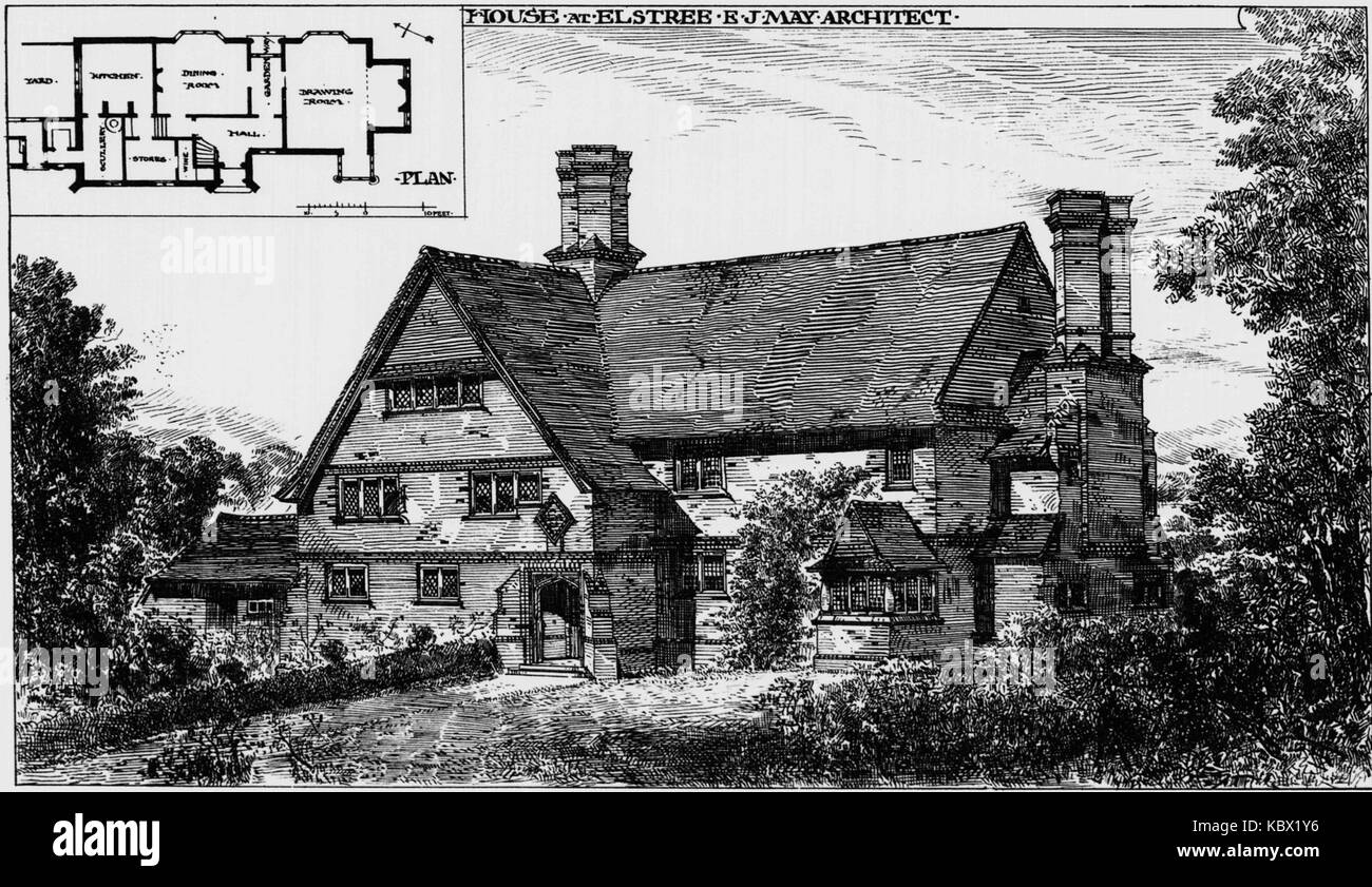 House at Elstree designed by E.J. May Stock Photo - Alamy