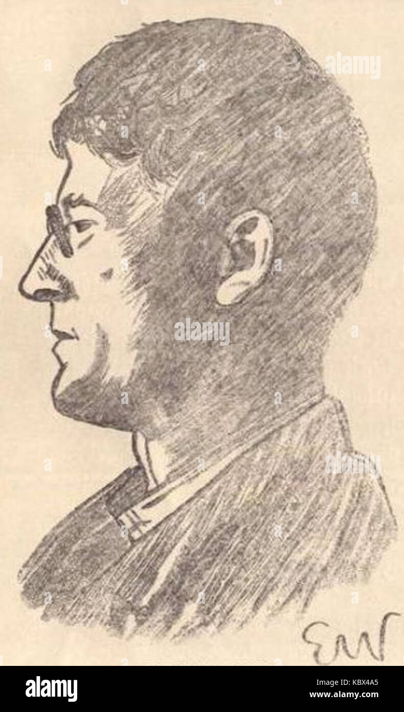 A portrait of Norwegian author Knut Hamsun by artist Erik Werenskiold ...
