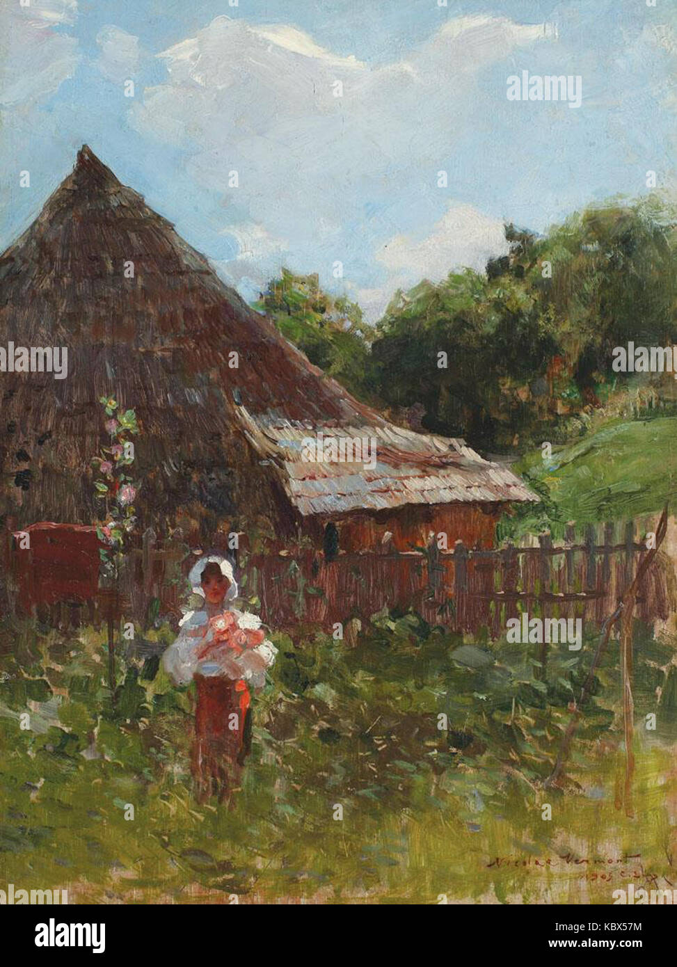 Nicolae Vermont was a renowned Romanian artist, and 'Tarancuta cu flori ...