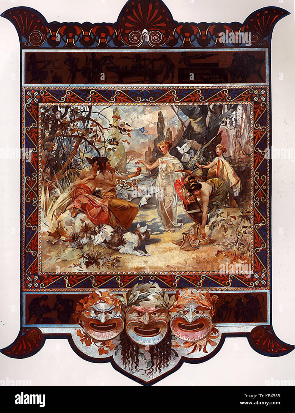 Mucha The Judgement of Paris (calendar) 1895 Stock Photo - Alamy