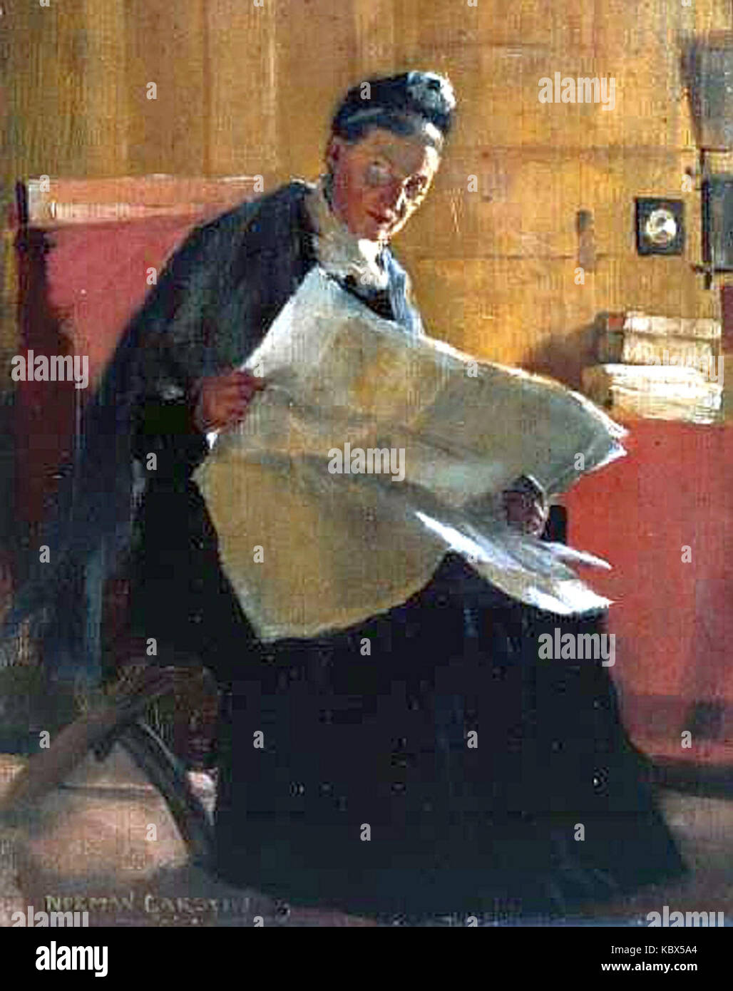 Norman Garstin A Woman Reading A Newspaper 1891 Stock Photo - Alamy