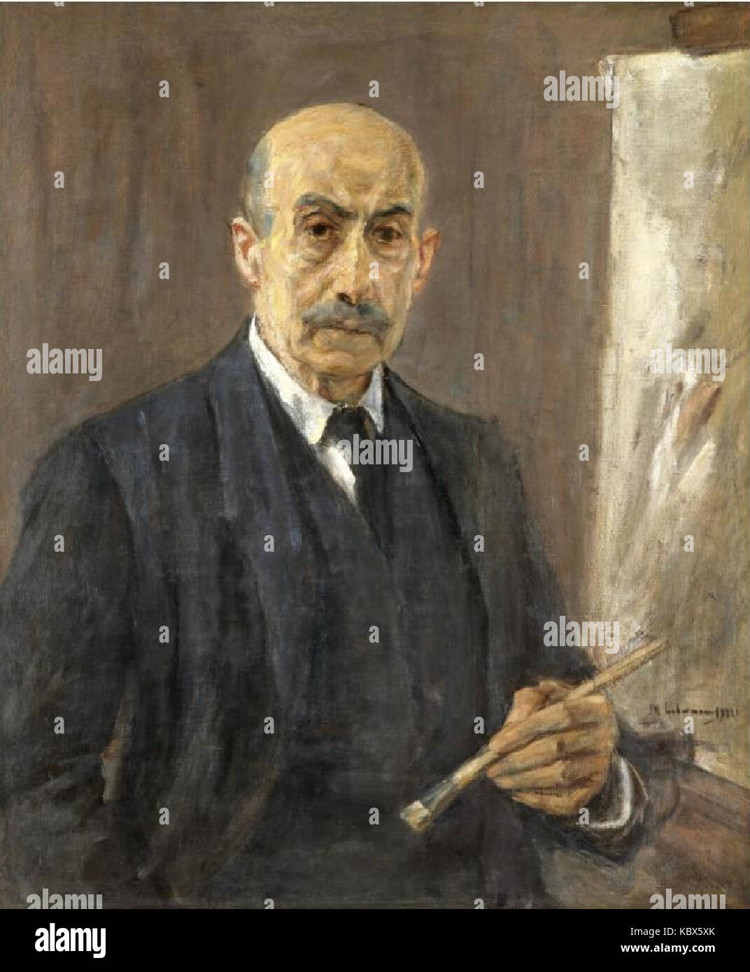 Max Liebermann Selbstbildnis im Anzug neben der Staffelei Stock Photo ...