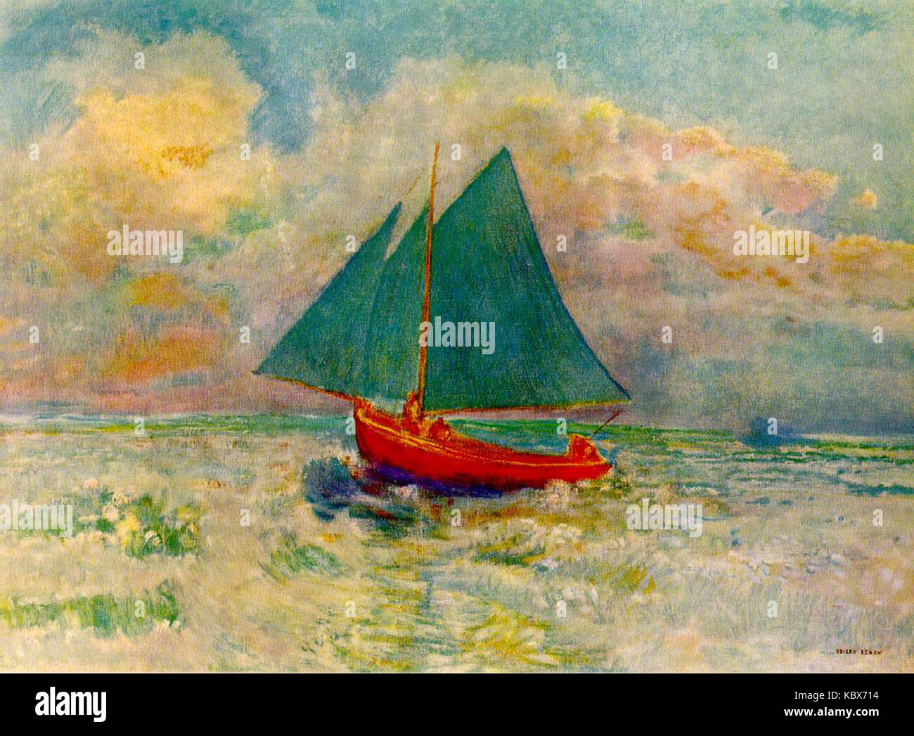Redon red boat Stock Photo - Alamy