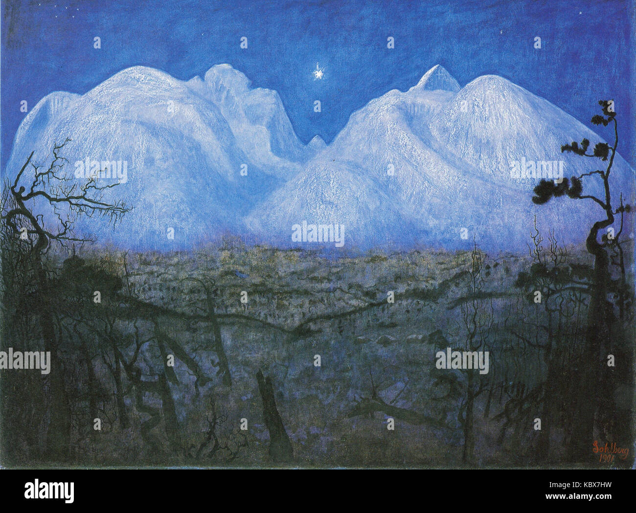 Sohlberg vinternatt 1901 Stock Photo - Alamy