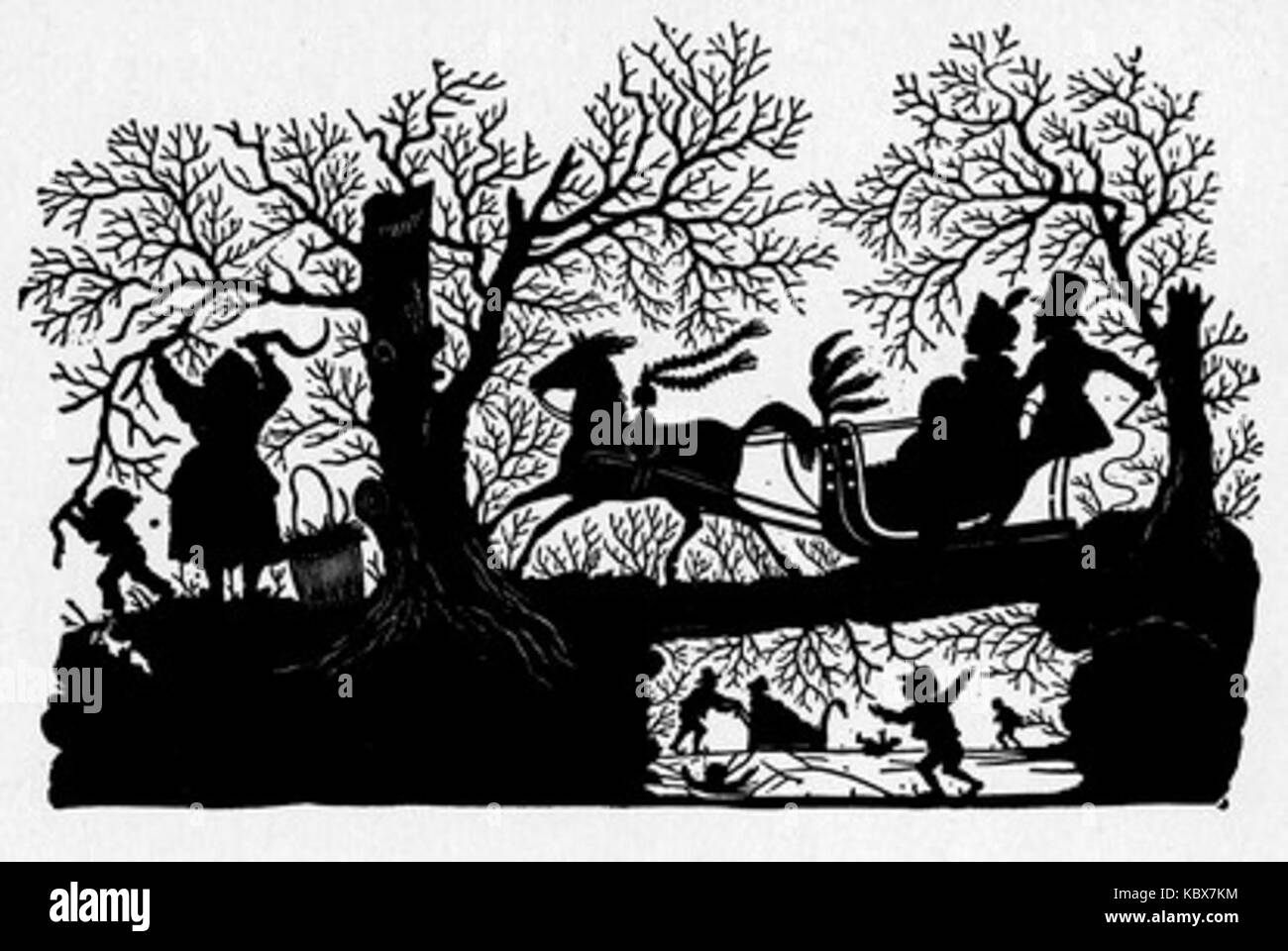 Sleigh Ride Silhouette Stock Photo - Alamy