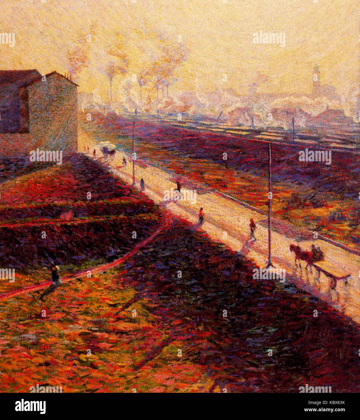 'The Morning' by Umberto Boccioni, created in 1909, is a dynamic work ...