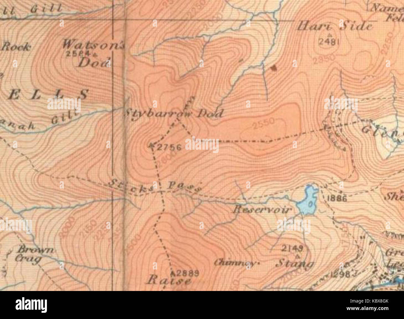 Stybarrow Dodd Map Stock Photo - Alamy