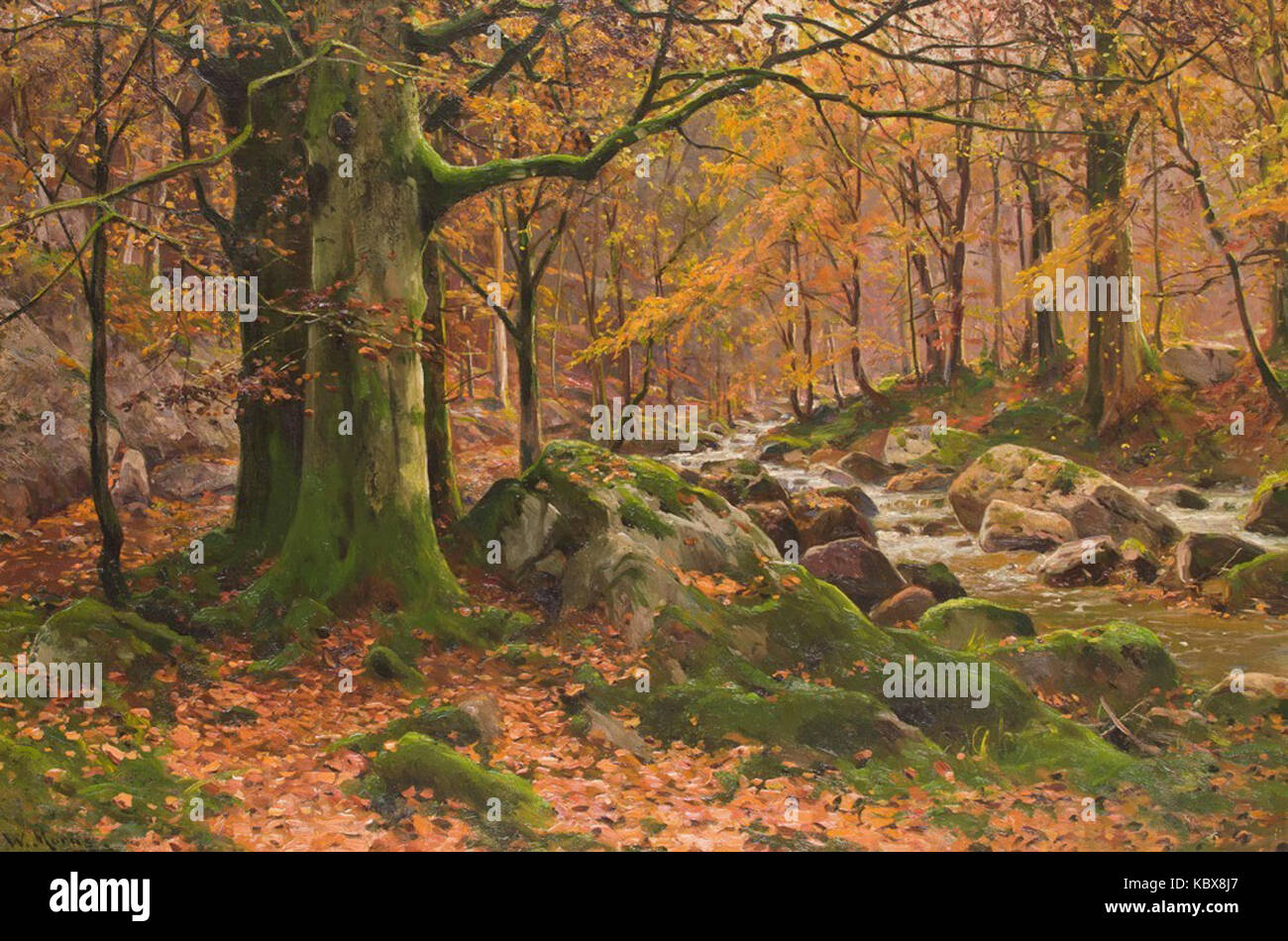 Walter Moras Herbst am Waldbach Stock Photo - Alamy