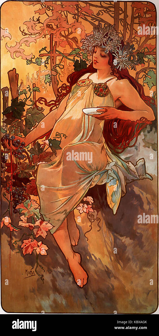 Alfons Mucha 1896 Autumn Stock Photo - Alamy
