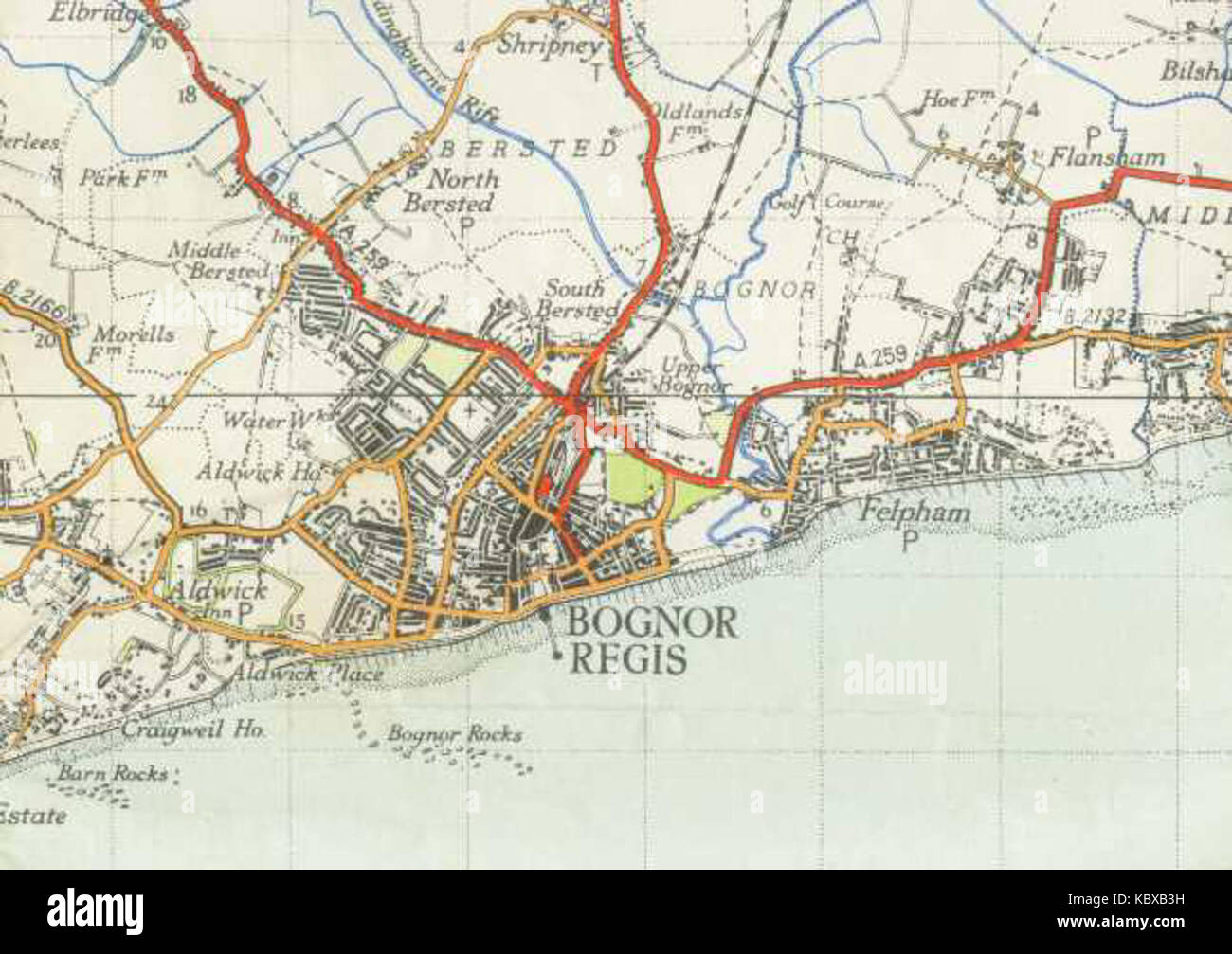 Old map of bognor regis hi-res stock photography and images - Alamy