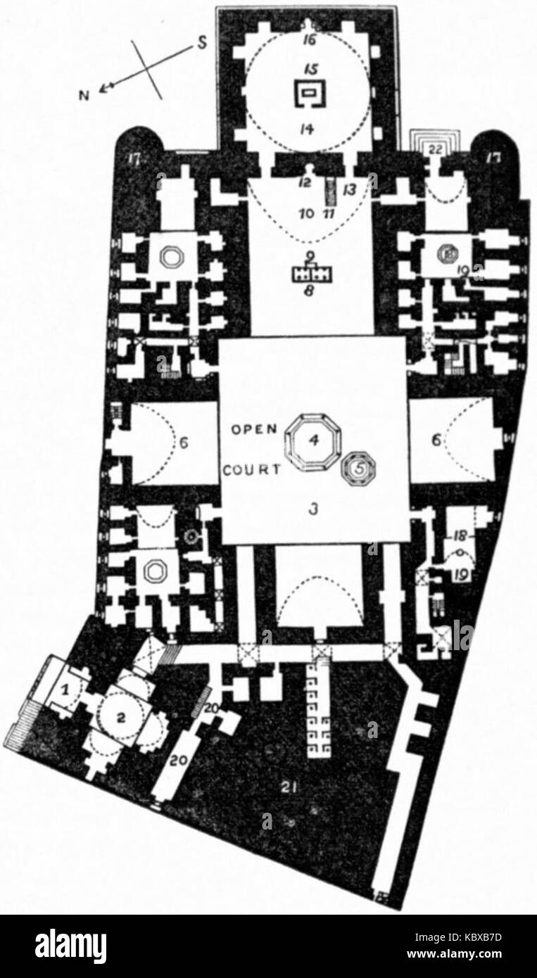 Britannica Mosque Sultan Hasan Cairo plan Stock Photo - Alamy