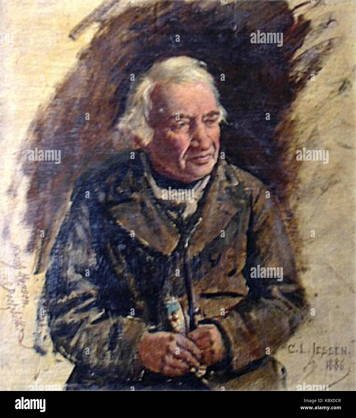 CLJessen old man 1886 Stock Photo - Alamy