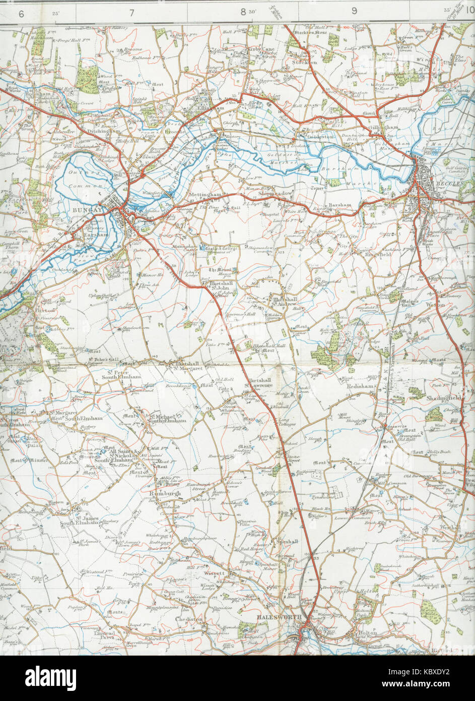 Map of beccles hi-res stock photography and images - Alamy