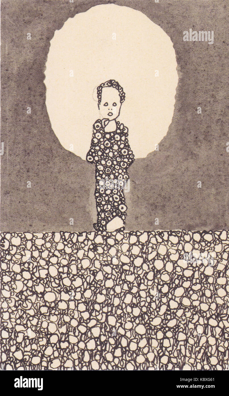 Egon Schiele Kind mit Nimbus auf einer Blumenwiese ca 1909 Stock Photo ...