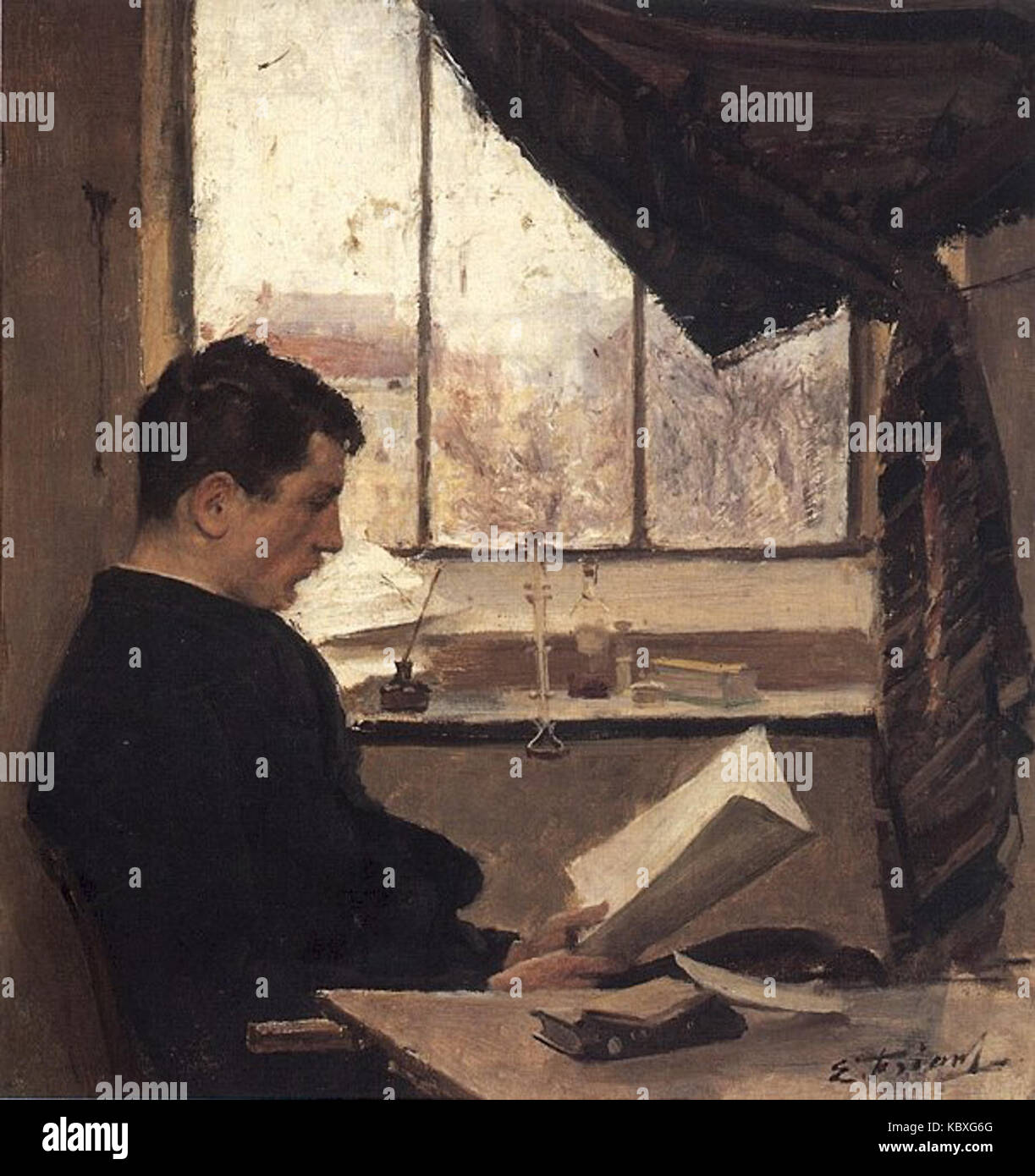 Emile Friant Autoportrait 1885 Stock Photo - Alamy