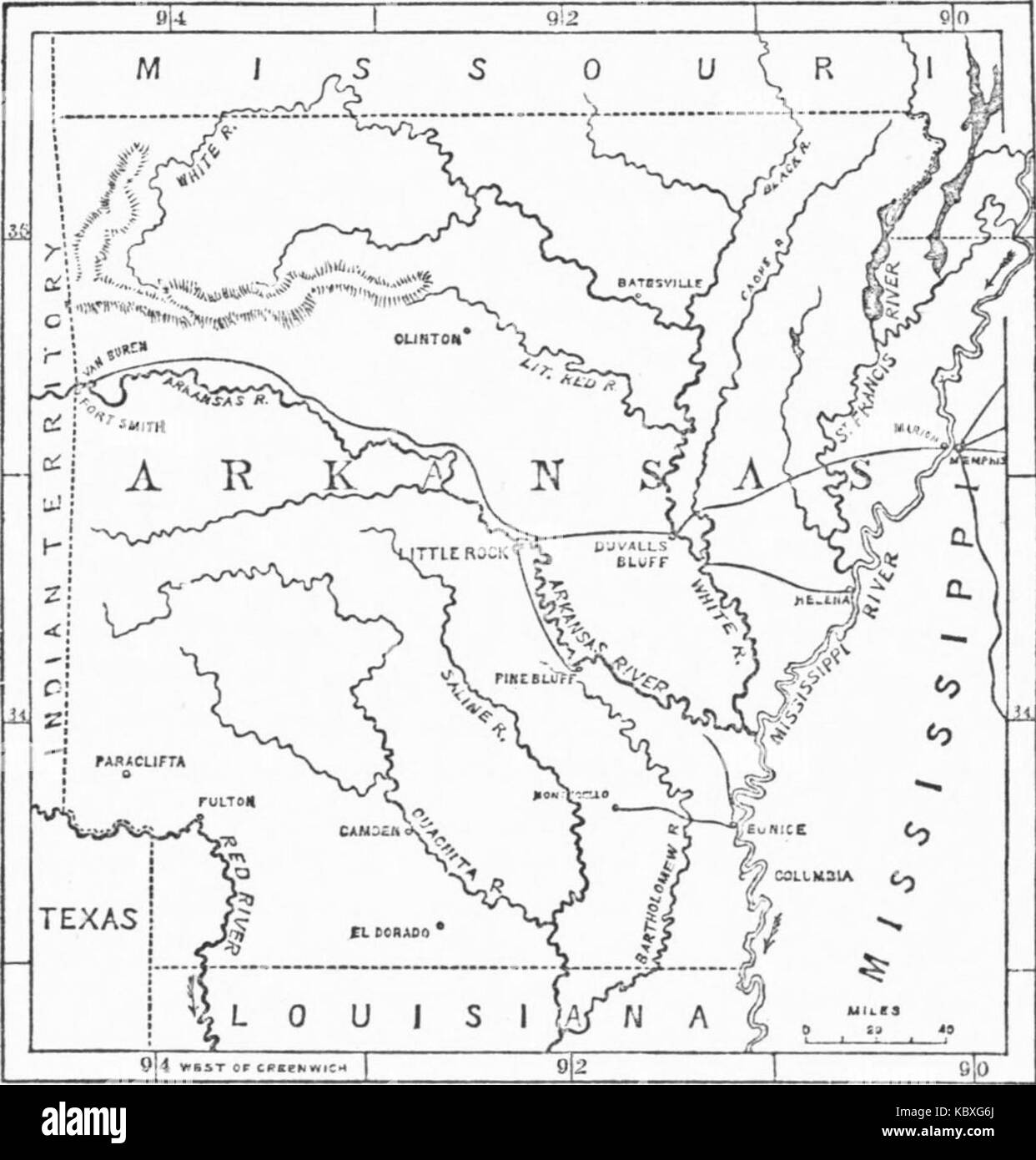 Map of arkansas state hi-res stock photography and images - Alamy
