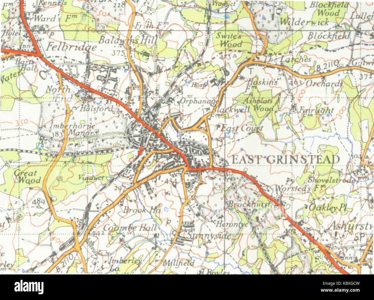 Map of east grinstead hi-res stock photography and images - Alamy