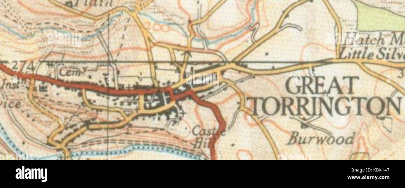 Great Torrington Map High Resolution Stock Photography and Images - Alamy