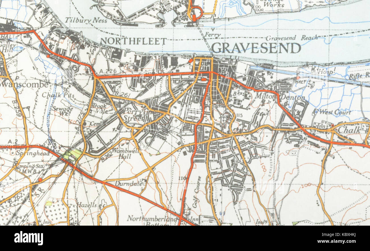 Map of gravesend hi-res stock photography and images - Alamy