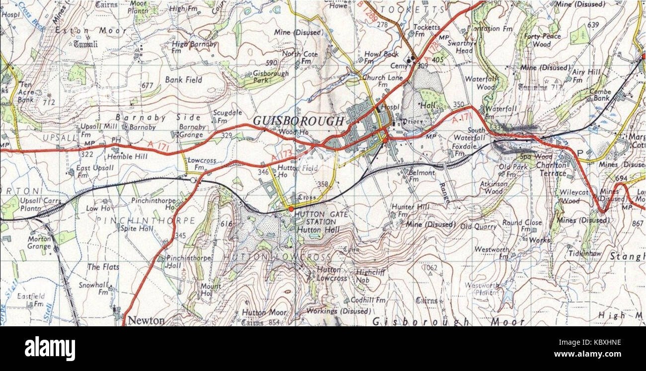 Guisborough OS 1958 Stock Photo - Alamy