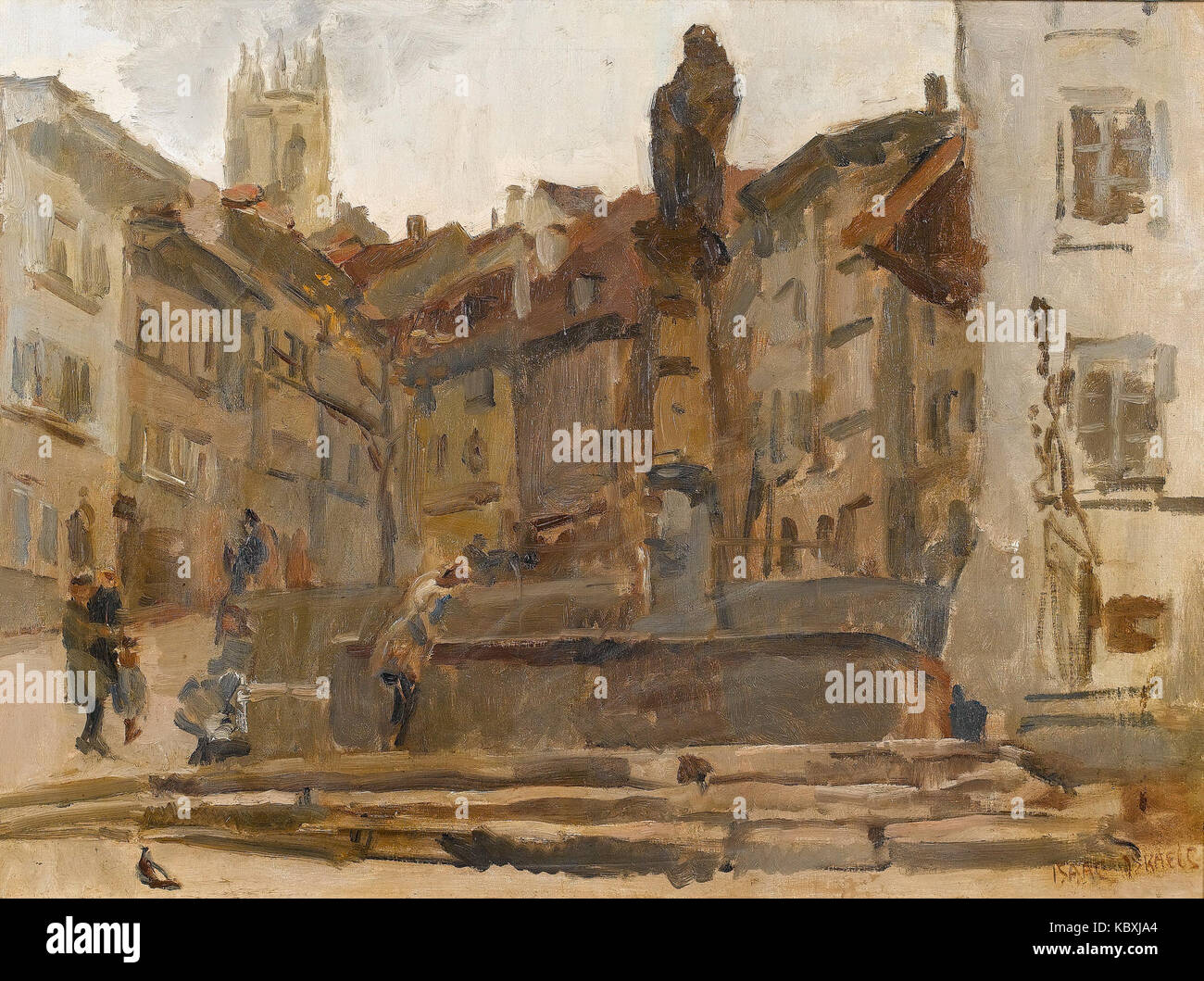 Isaac Israels Fontaine St Anne Fribourg Stock Photo - Alamy