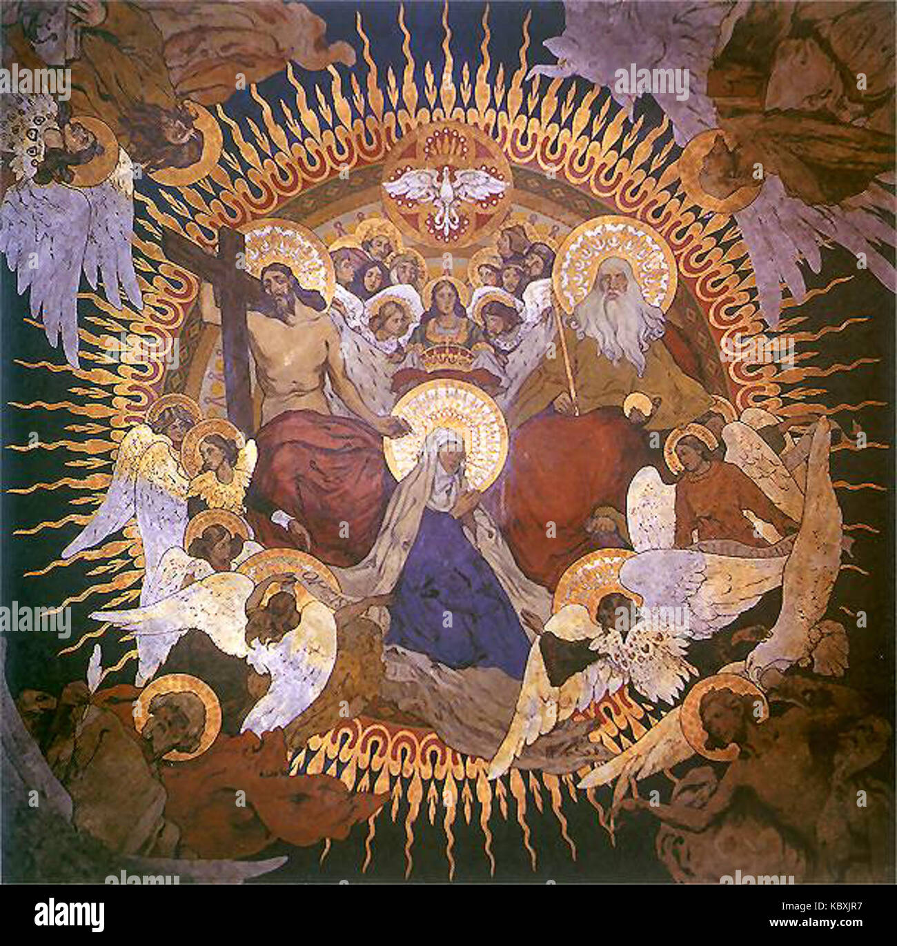 The Coronation of the Virgin Mary, depicted in a religious artwork ...
