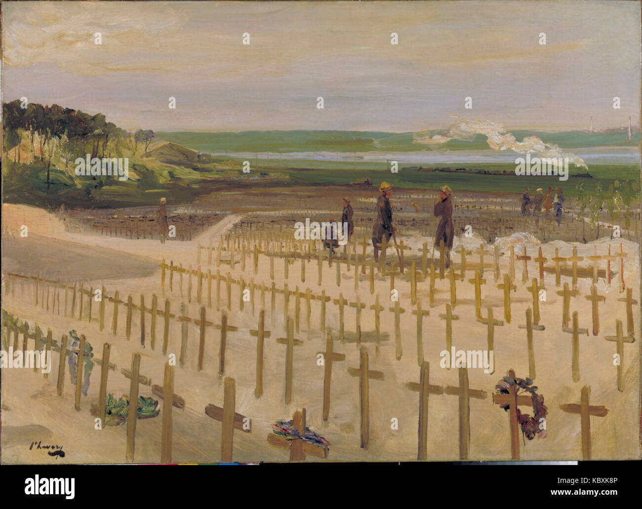 Lavery, John (Sir) (RA) (RSA) The Cemetery, Etaples, 1919 Stock Photo ...