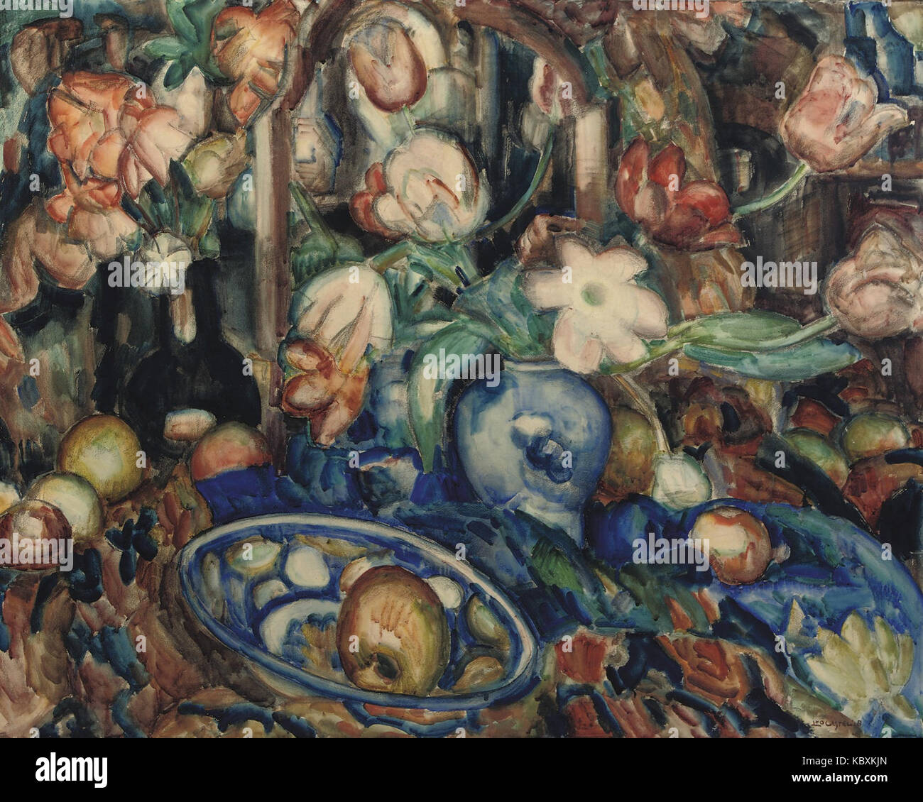 Leo Gestel Still life with flowers 1918 Stock Photo - Alamy