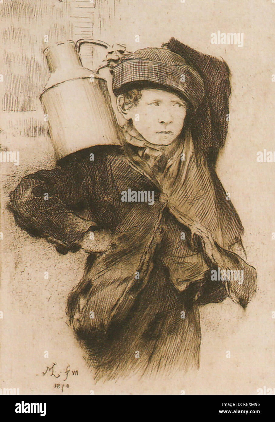 Mansel Lewis From The Soup Kitchen 1878 Stock Photo - Alamy