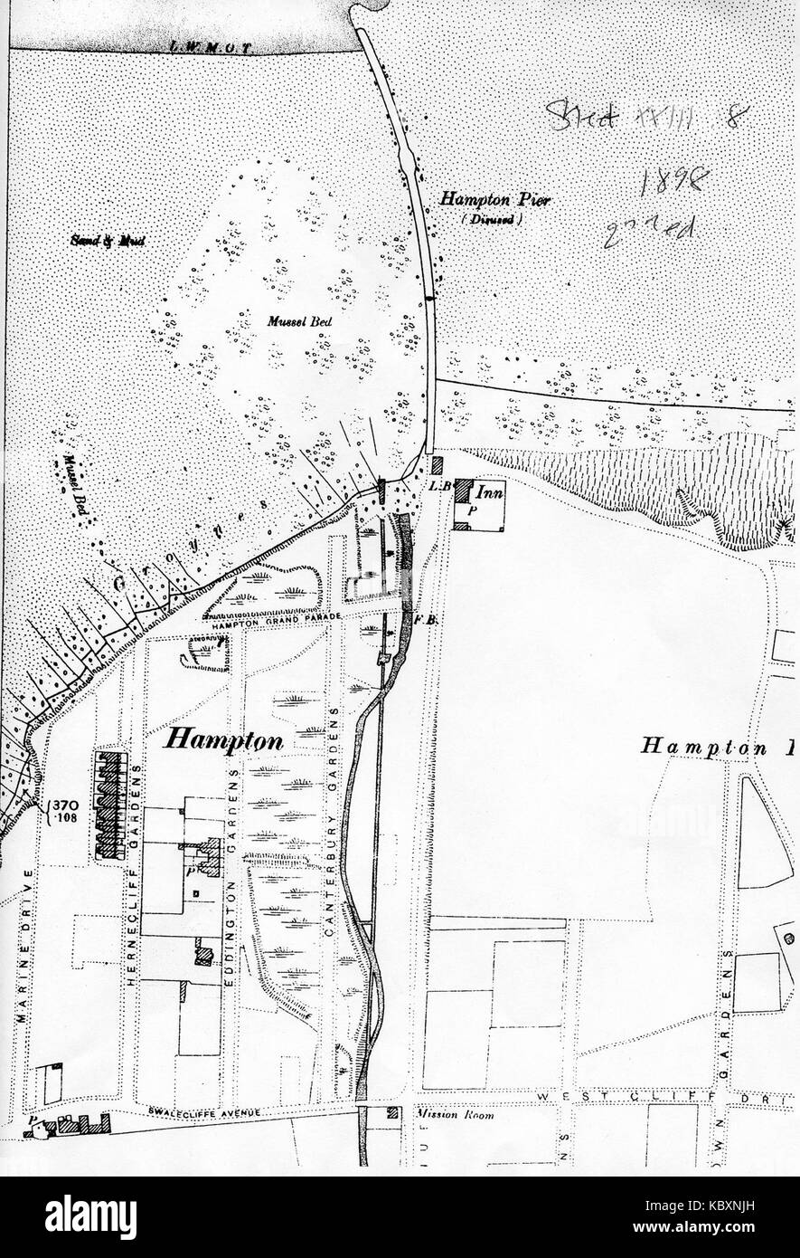 OS map Hampton 1898 002 Stock Photo - Alamy