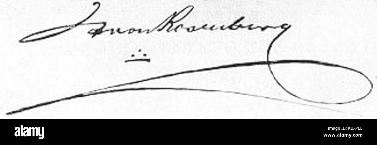 Rosenberg signature Stock Photo - Alamy