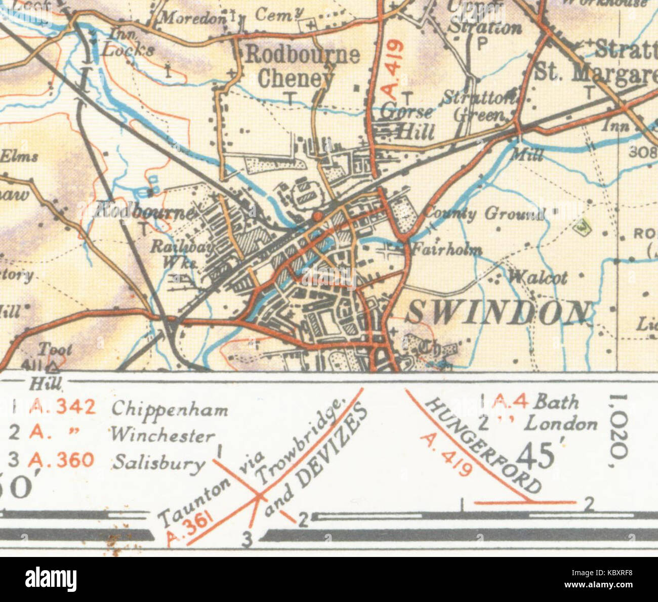 Swindon map hi-res stock photography and images - Alamy