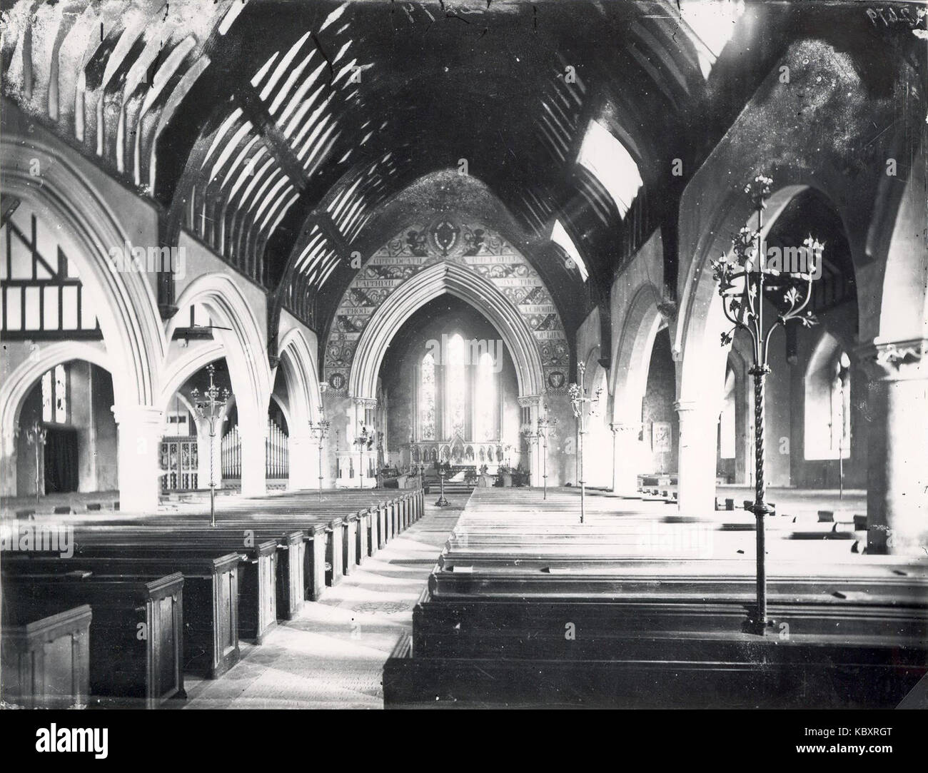 St. Mary's Church, Reading, Interior, c. 1875 Stock Photo - Alamy